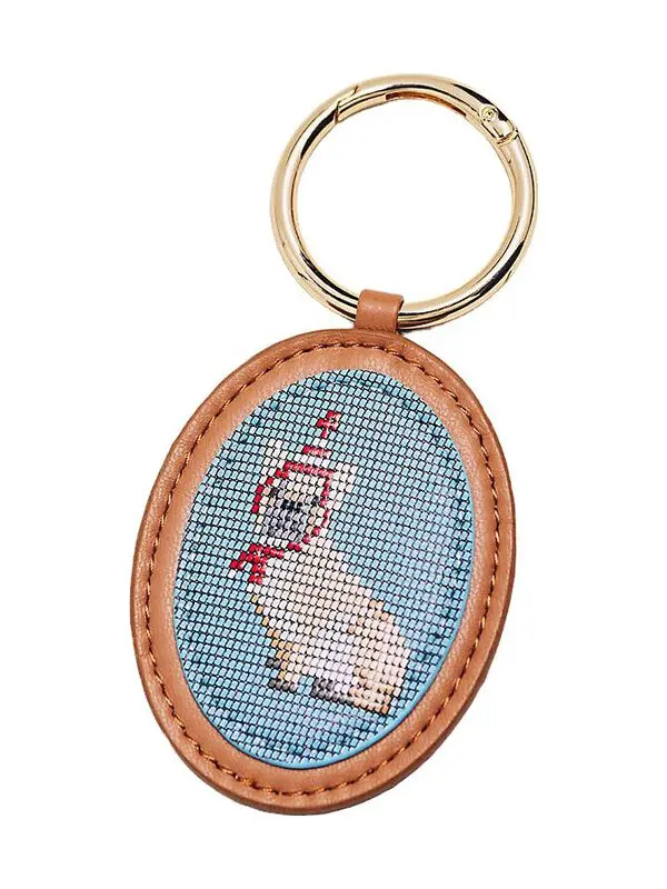 Anthropologie Needlepoint Dog Bag Charm - Frenchie