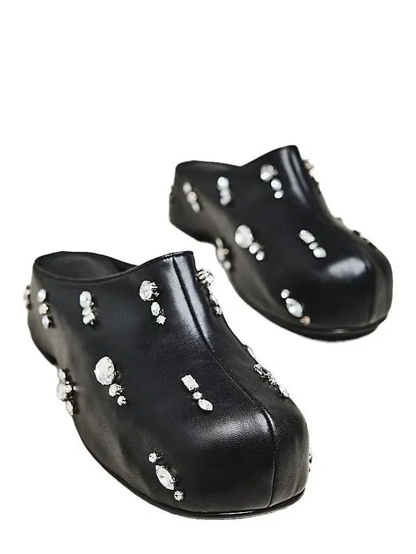 REIKE NEN Sparkling Stone Clog Mules - Black