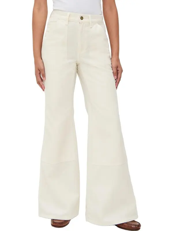 Polo Ralph Lauren Cotton Canvas Woven Flare Pants - Cream