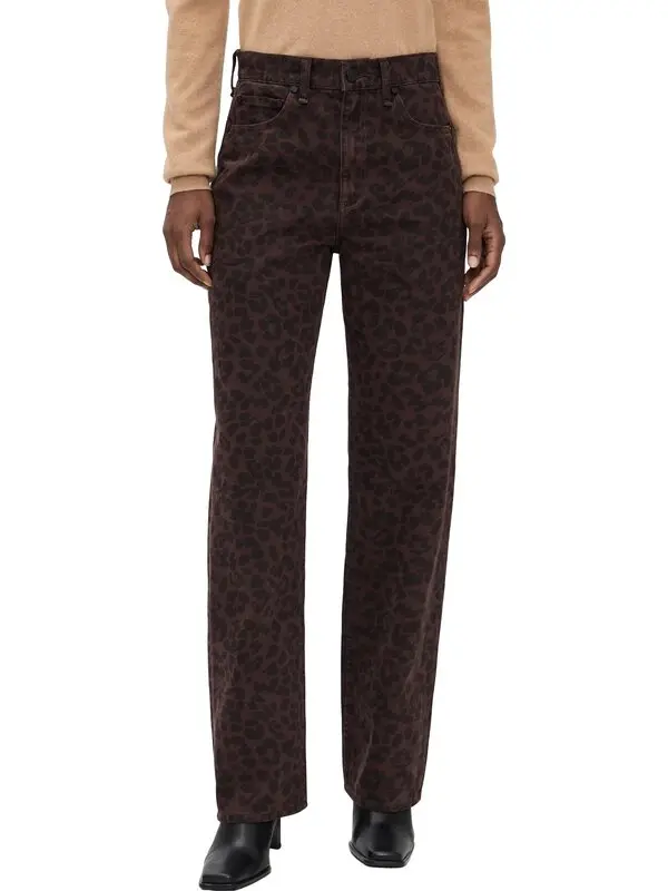 Rag & Bone Shea Full Relaxed Straight Pants - Leopard