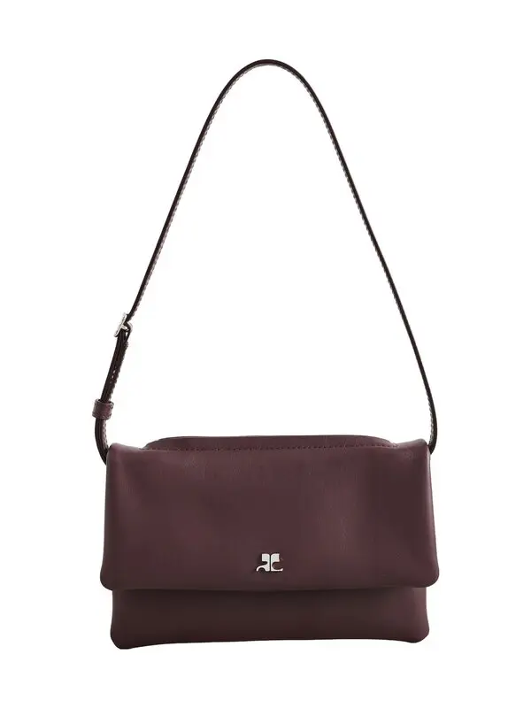 COURREGES Cuff Leather Mini Clutch - Burgundy