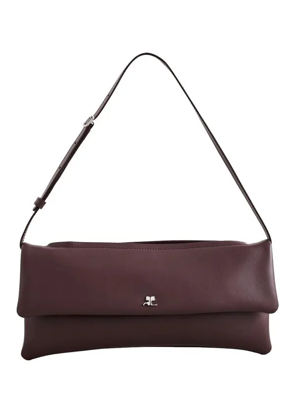 COURREGES Cuff Leather Clutch - Burgundy