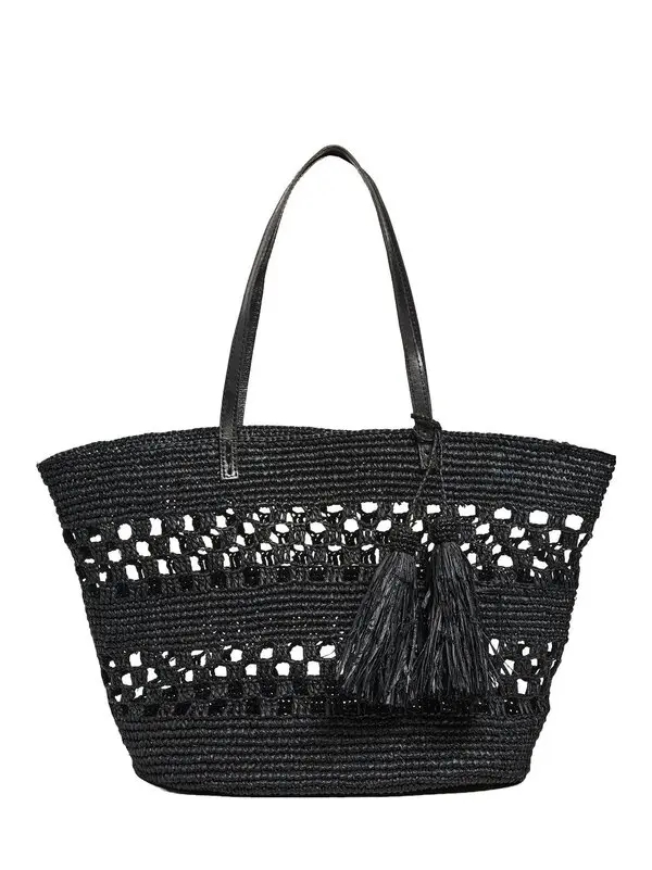 Mar Y Sol Mali Raffia Tote - Black