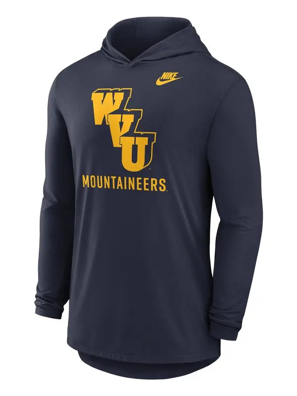 Nike West Virginia Legacy Dri-fit College Long-sleeve Hooded T-shirt - Blue