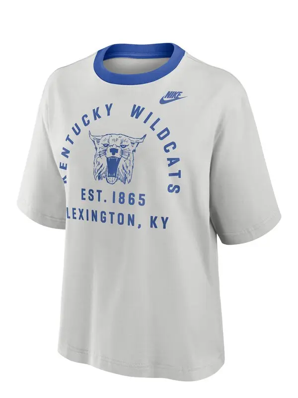 Nike Kentucky Legacy Arch Script Boxy College T-shirt - Grey