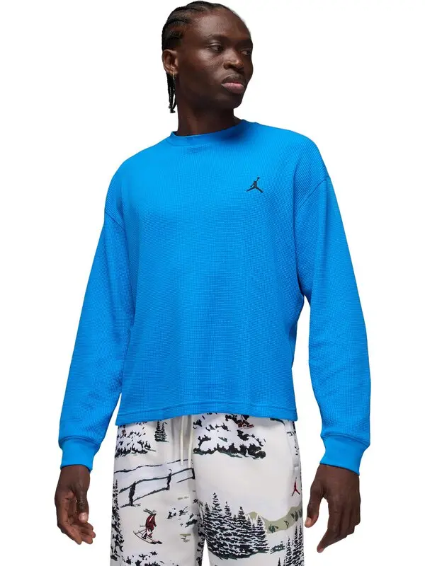JORDAN Flight Mountainside Long-sleeve Waffle Shirt - Blue