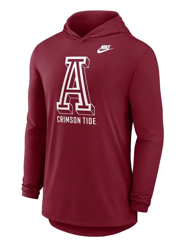 Nike Alabama Legacy Dri-fit College Long-sleeve Hooded T-shirt - Red