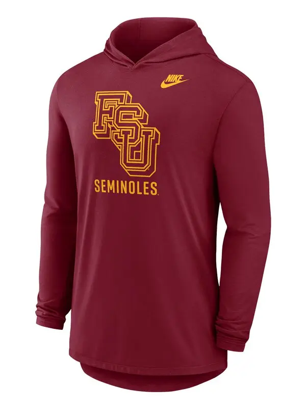 Nike Florida State Legacy Dri-fit College Long-sleeve Hooded T-shirt - Red