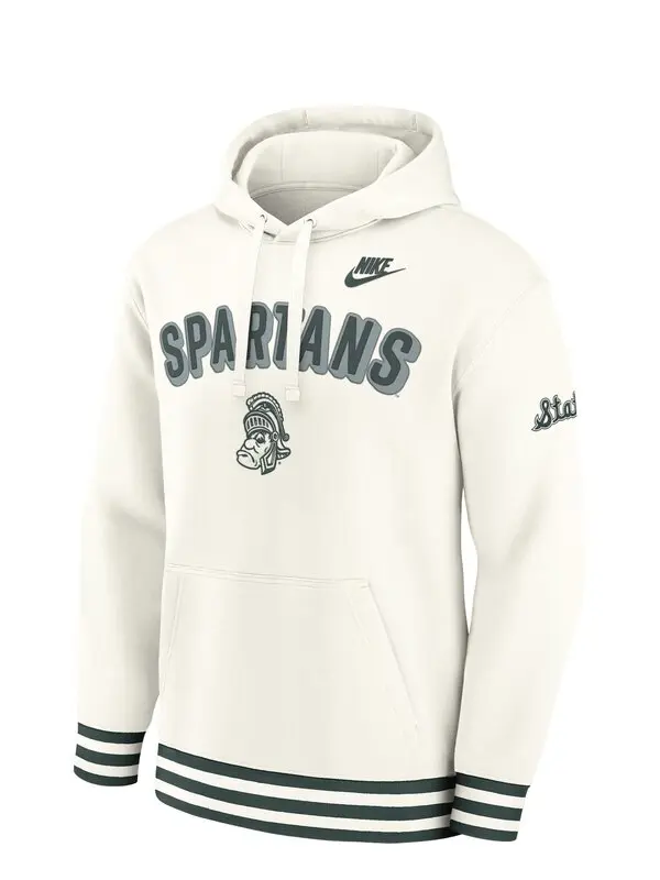 Nike Michigan State Legacy Retro College Pullover Hoodie - White