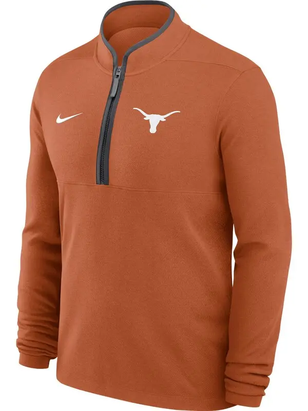 Nike Texas Victory Dri-fit College 1/2-zip Long-sleeve Top - Orange