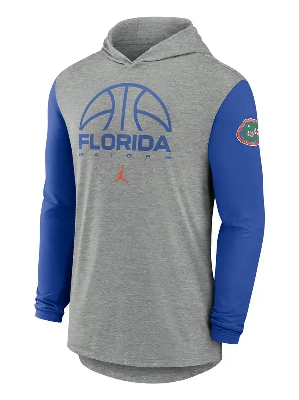 JORDAN Florida Basketball Brand Dri-fit College Long-sleeve Hooded T-shirt - Grey