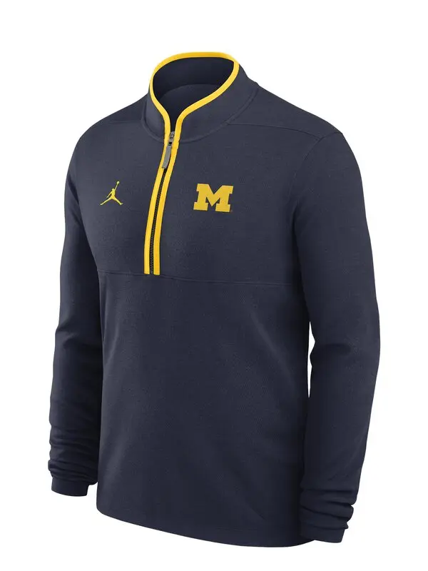 JORDAN Michigan Victory Brand Dri-fit College 1/2-zip Long-sleeve Top - Blue