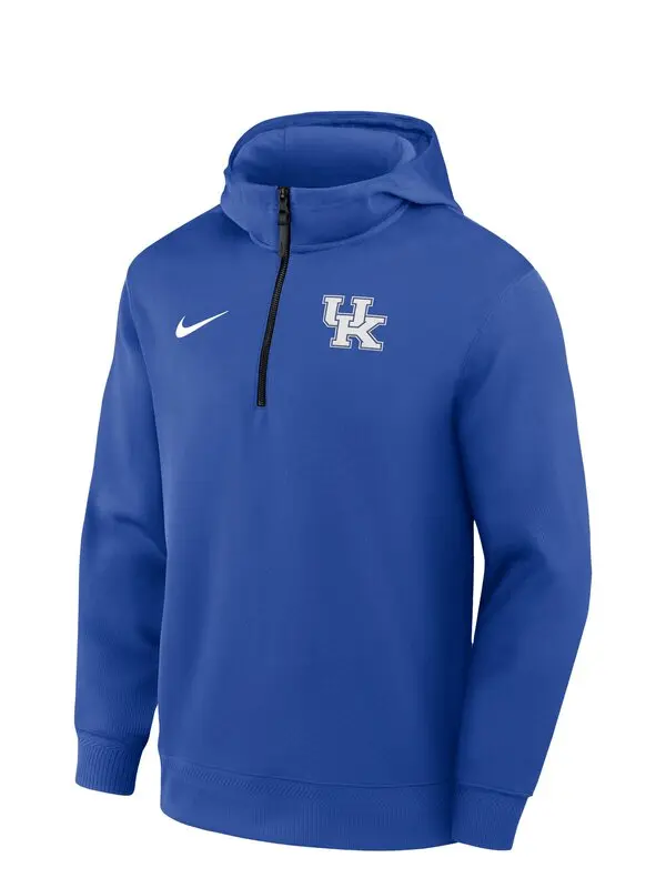Nike Kentucky Coaches Premium Dri-fit College 1/4-zip Hoodie - Blue