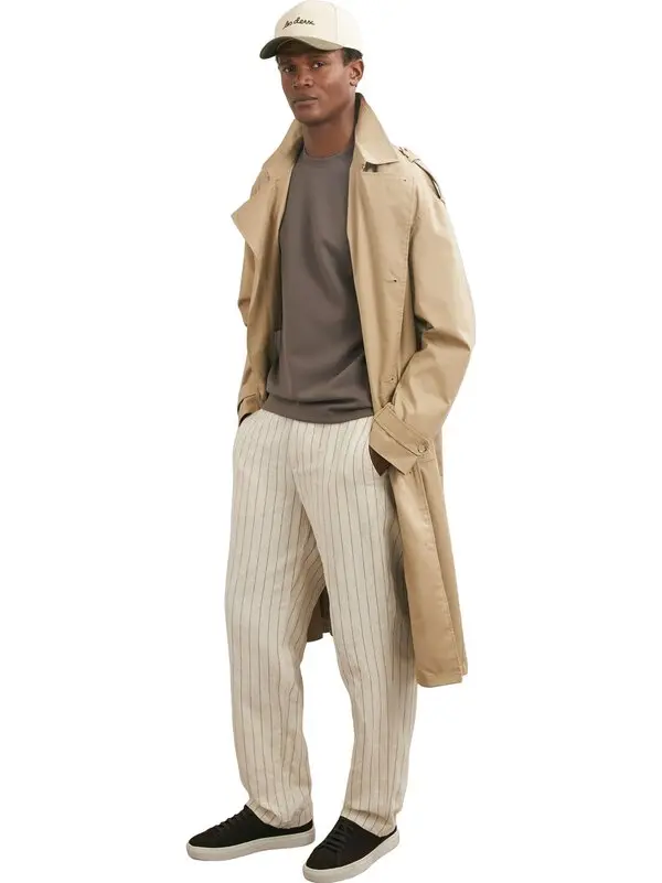LES DEUX Linen-cotton Stripe Trousers - Ivory