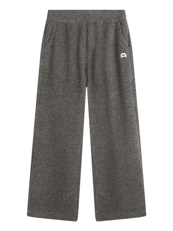 DUNST Boucle Wide-leg Sweatpants - Melange Grey