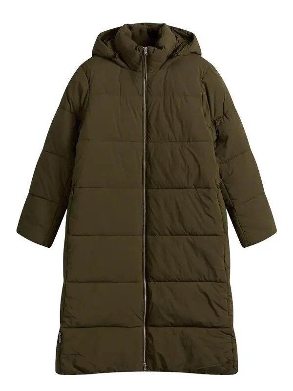 Closed Longline Puffer Coat - Marsh Green