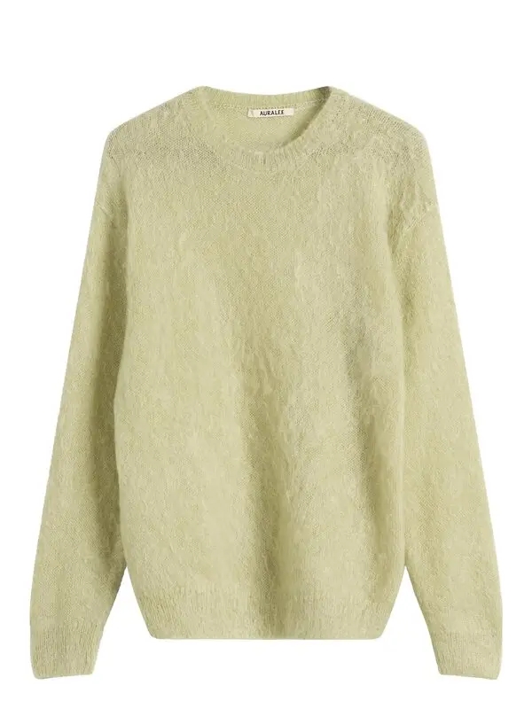 Auralee Mohair Knit Pullover - Light Khaki