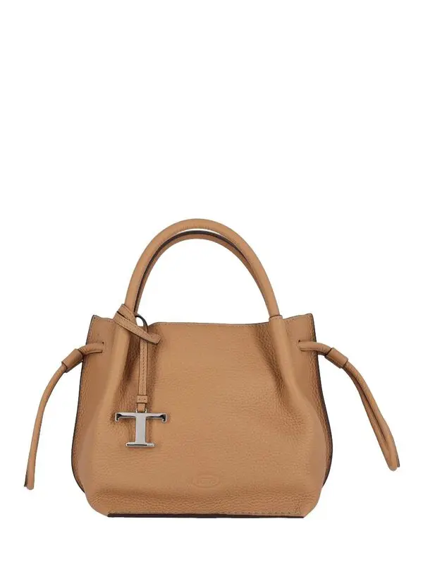 TOD'S Small Logo Bucket Bag - Beige