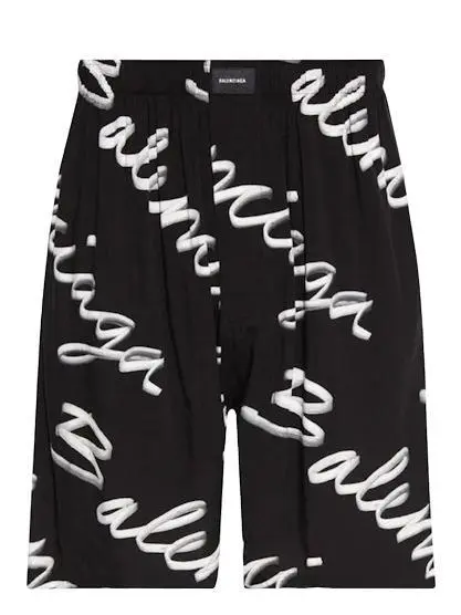 Balenciaga Logo Pyjama Shorts - Black/white