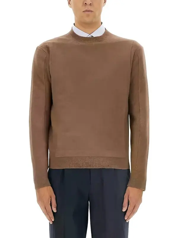 Zegna Crewneck Knitwear - Brown
