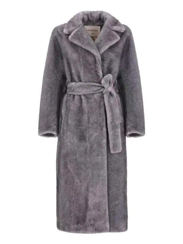 VALENTINI 1972 Belted Long Coat - Grey