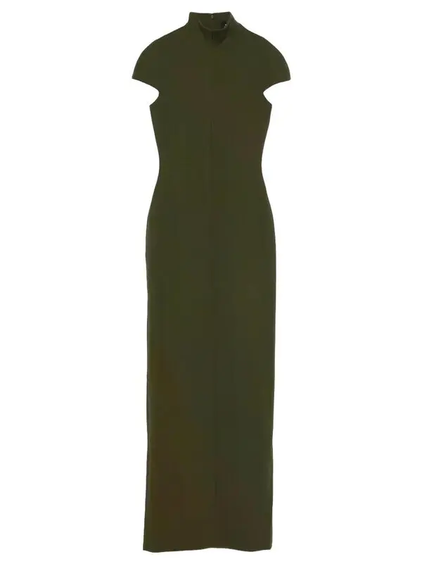 Solace London Lang High-neck Maxi Dress - Green