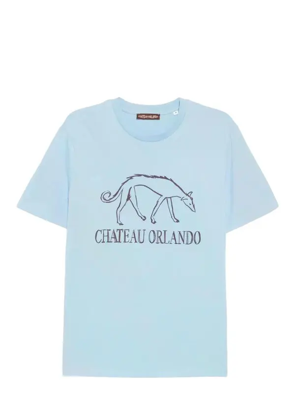 CHATEAU ORLANDO Hound-print T-shirt - Blue