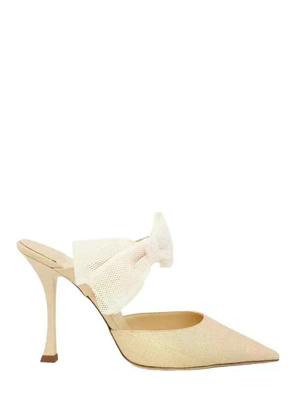 JIMMY CHOO 100mm Brook Bow Mules - Neutrals