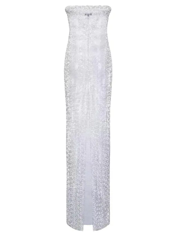 SANTA BRANDS Rhinestone-embellished Mesh Maxi Dress - White