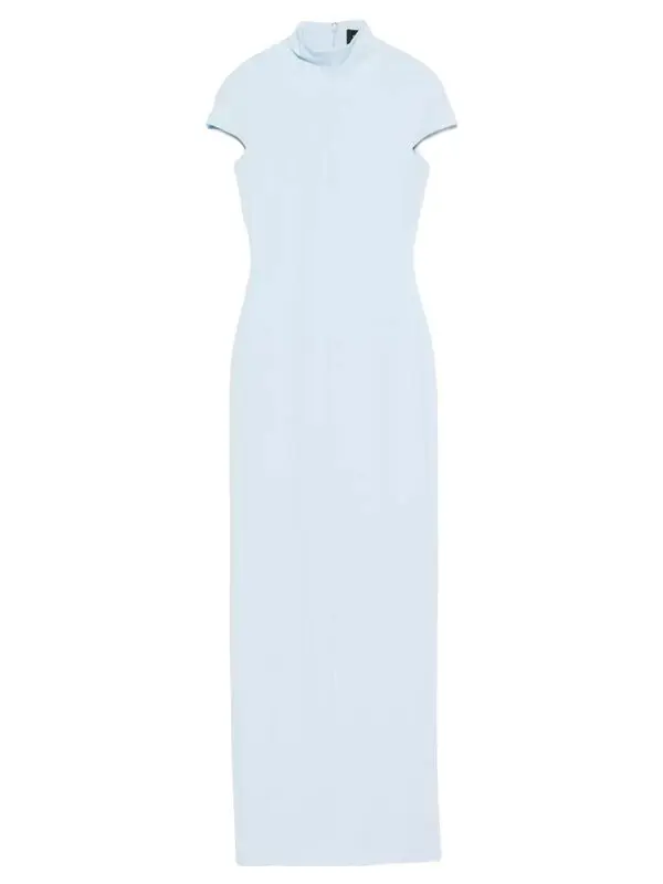Solace London Lang Mock-neck Maxi Dress - Blue