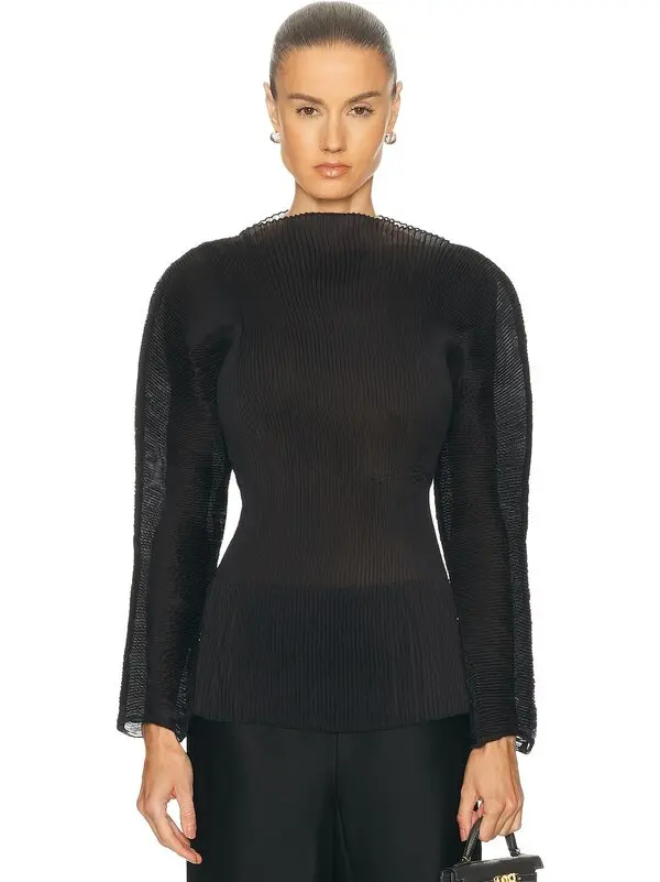 RÓHE Sculptural Plisse Top - Black