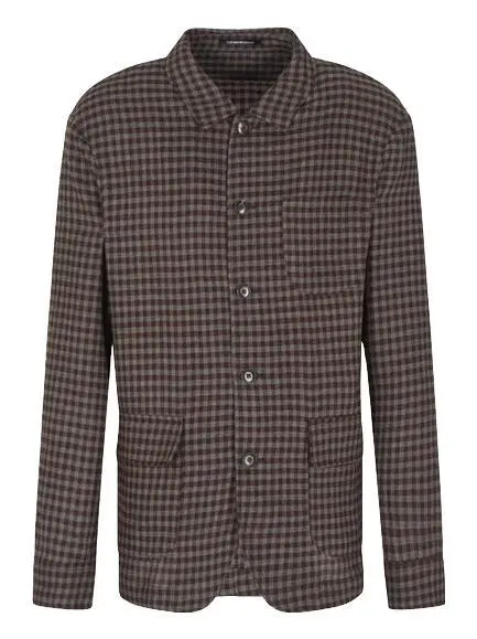 Emporio Armani Check Shirt Jacket - Red