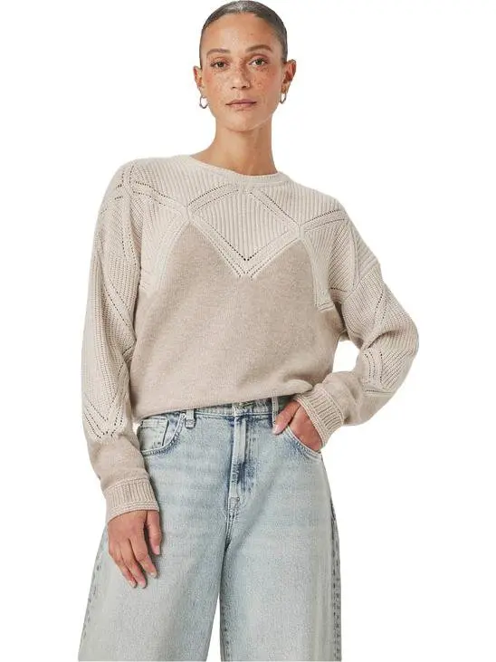 Splendid Gretchen Pointelle Knit Sweater - Denim