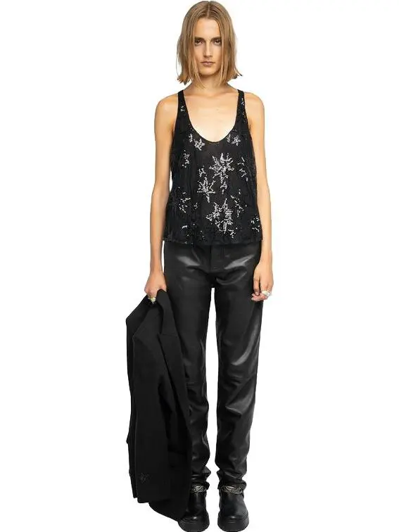 Zadig&Voltaire Tarysa Lace Tank Top - Black