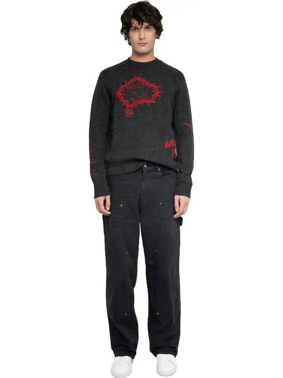 Zadig&Voltaire Jordan Merino Wool Sweater - Black / Silver