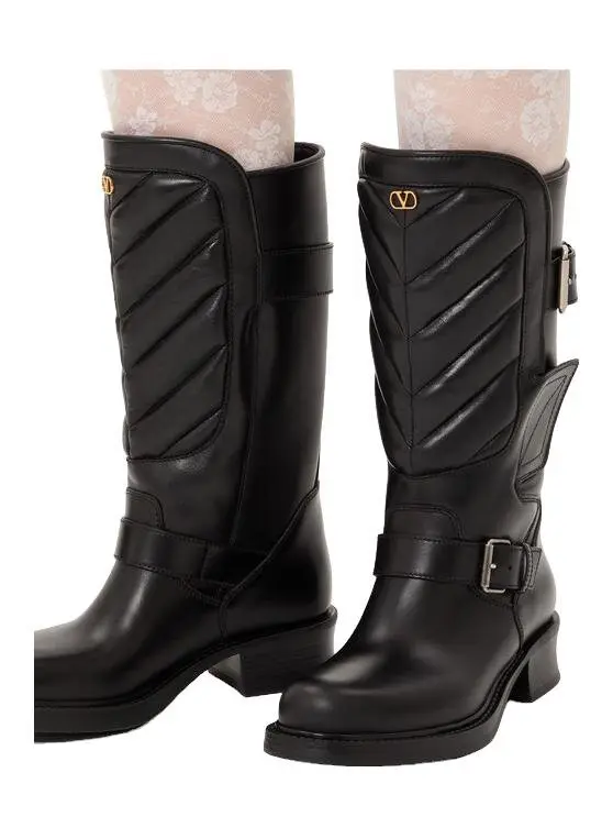 Valentino Garavani Rayons Biker Boots - Black