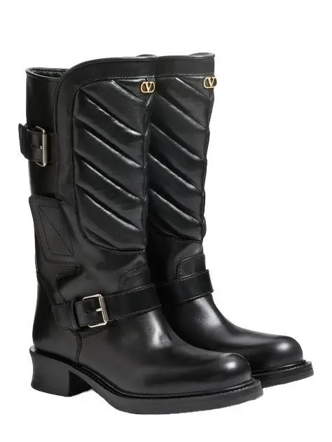 Valentino Garavani Rayons Biker Boots - Black