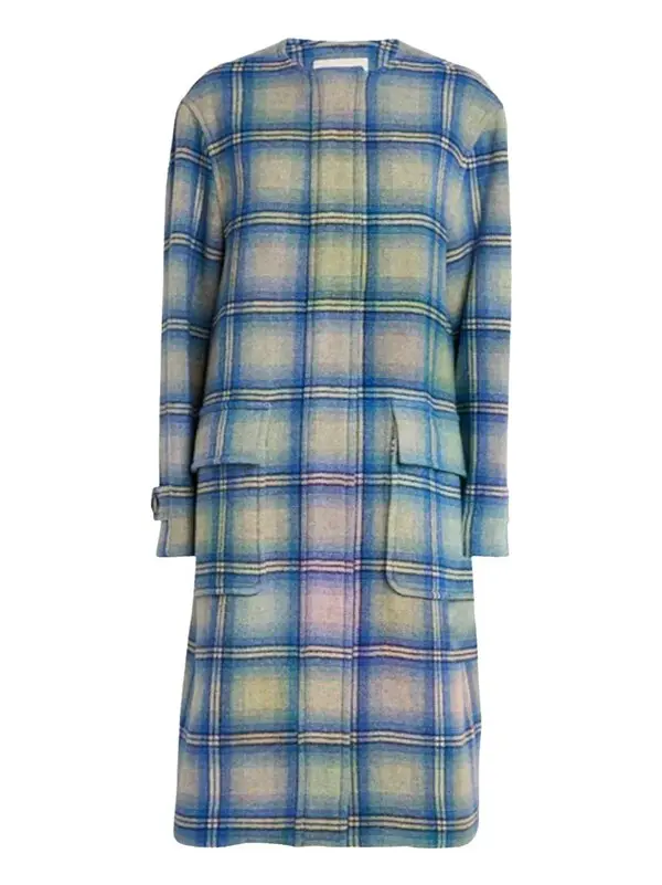 Isabel Marant Plaid Wool Coat - Blue
