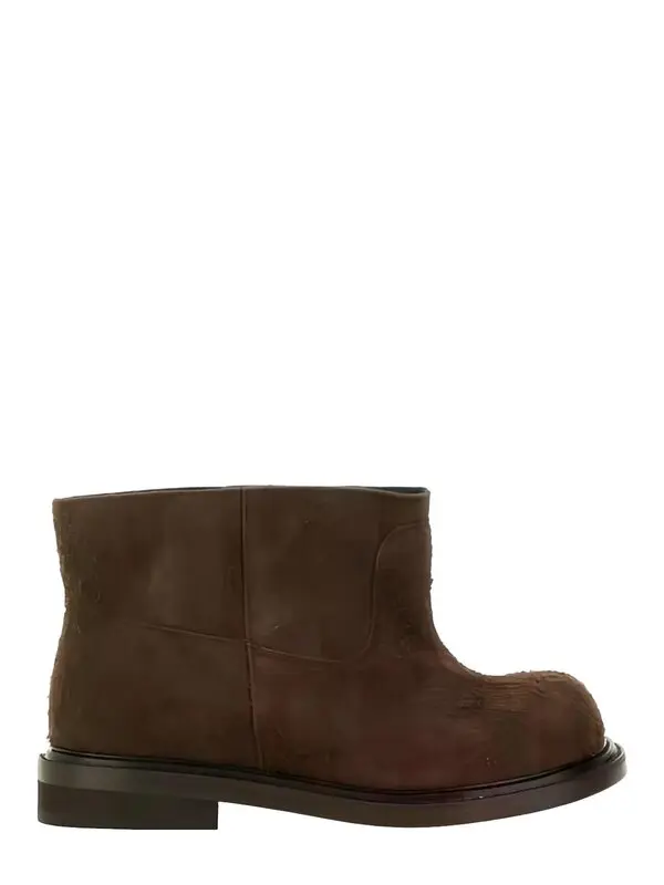 Moschino Suede Round-toe Boots - Brown