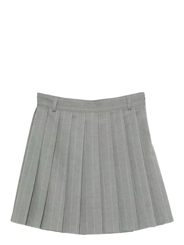 MAR DE MARGARITAS Pinstripe Pleated Skirt - Grey