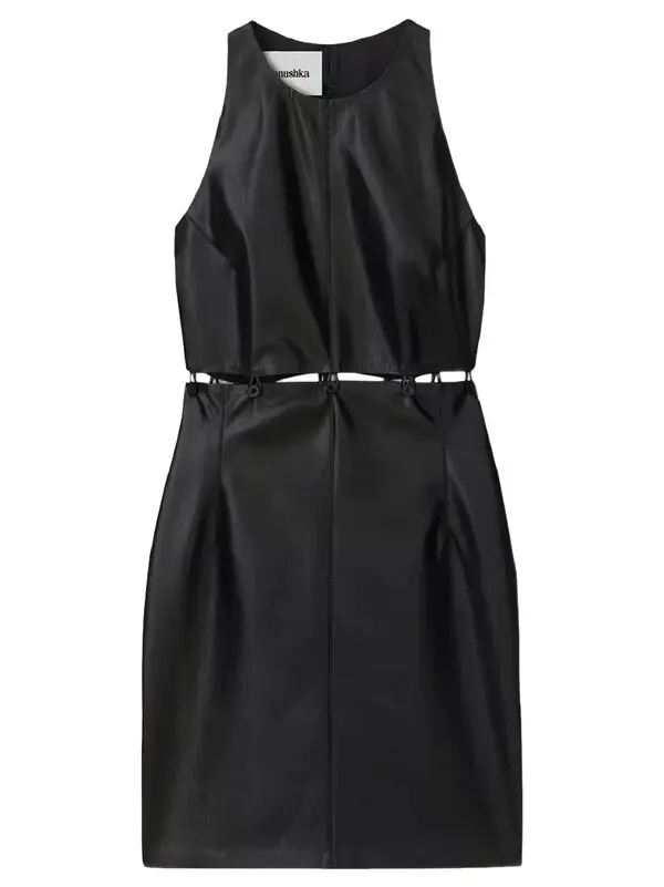 Nanushka Layan Button Sleeveless Mini Dress - Black