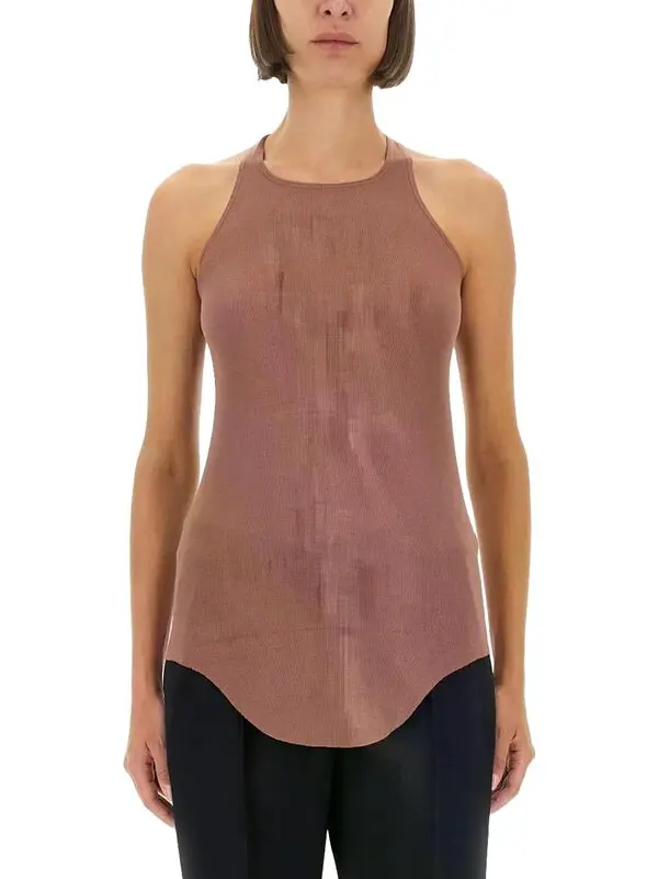 Rick Owens Racerback Curved-hem Top - Pink