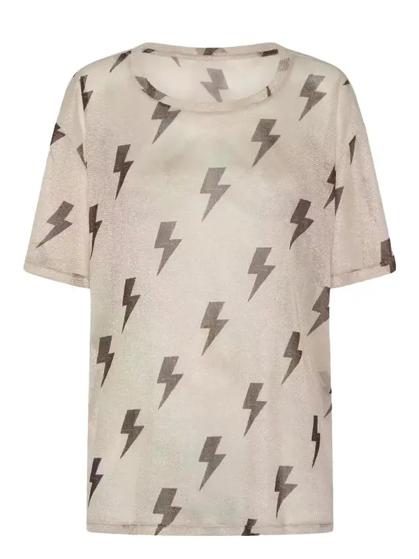 ONETEASPOON Lightning Pattern T-shirt - Neutrals