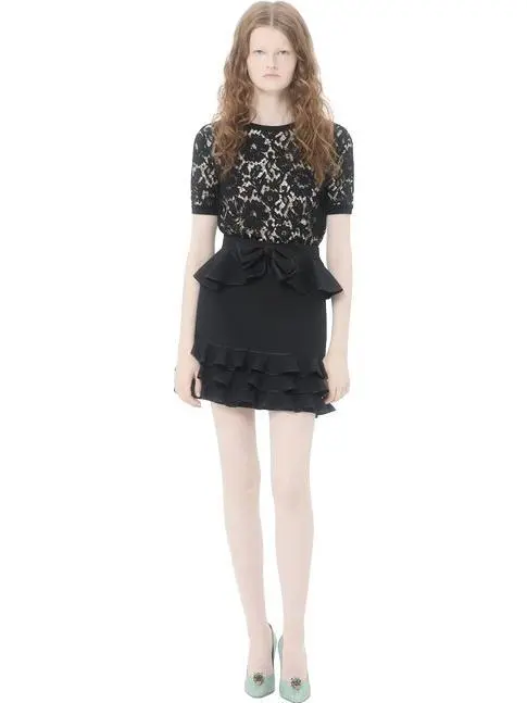 Valentino Garavani Crepe Couture Short Skirt - Black