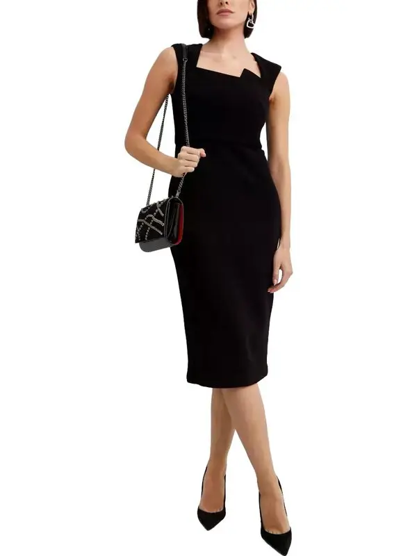 Roland Mouret Asymmetric-neck Open-shoulder Mini Dress - Black