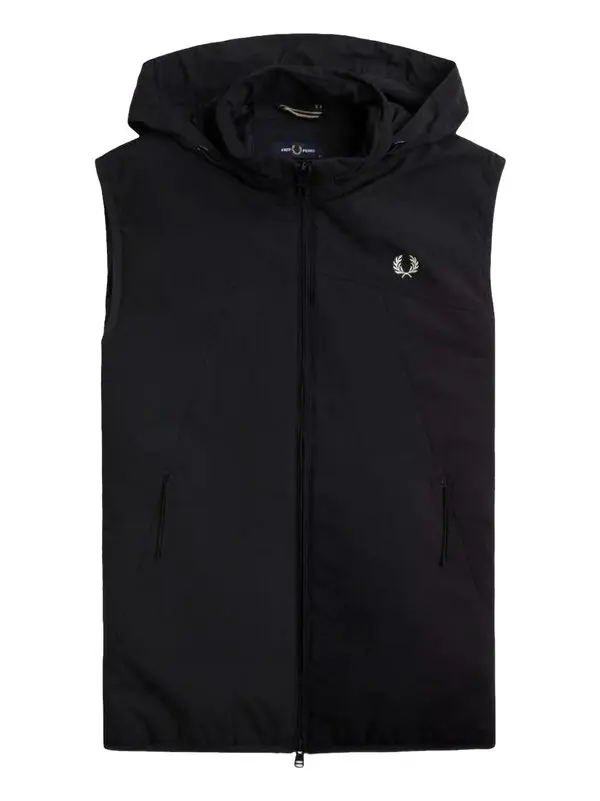Fred Perry Zip Hooded Gilet - Black