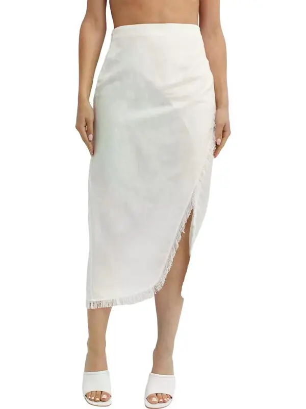 Simkhai Quinton Fringed Midi Skirt - White