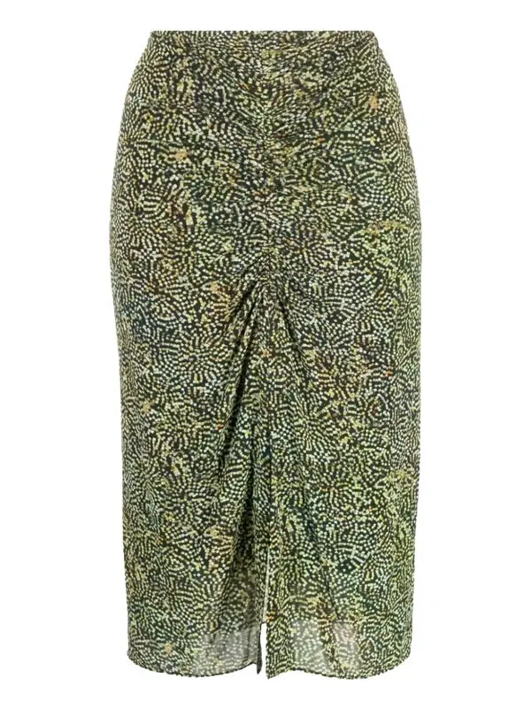 Isabel Marant Ruched Front Midi Skirt - Green