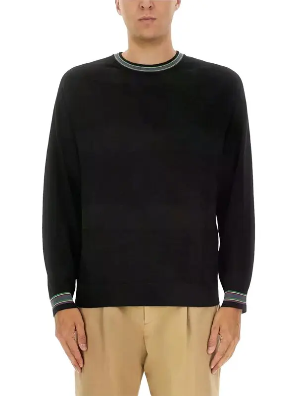 Paul Smith Striped Trim Sweater - Black