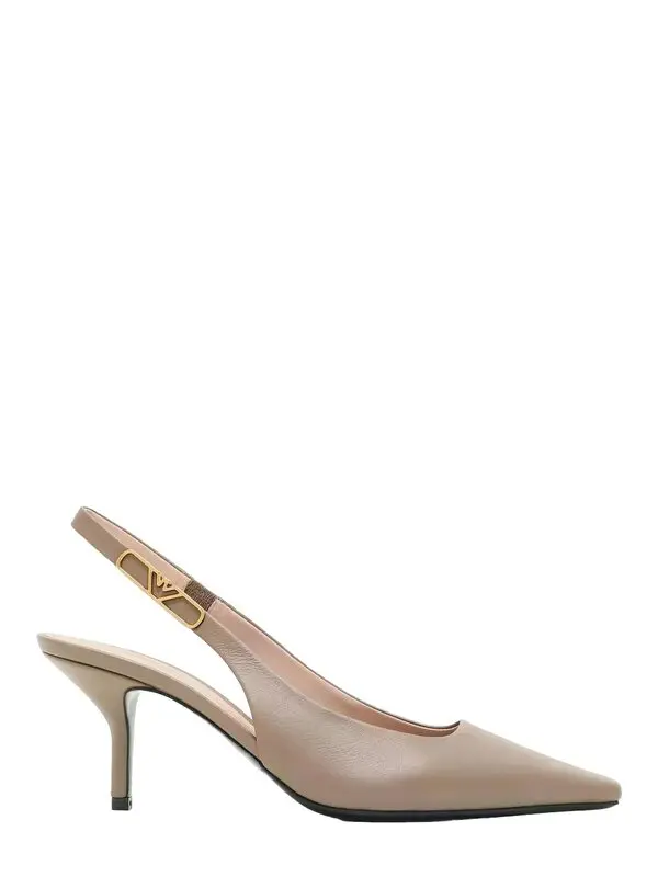 Emporio Armani 65mm Slingback Pointed-toe Pumps - Neutrals